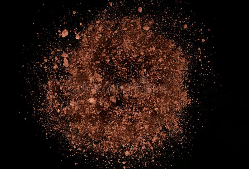 Explosion of Brown Powder on Black Background Stock Image - Image of ...