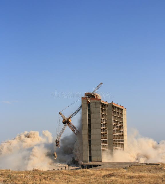 Explosion of building stock image. Image of pollution - 7836821