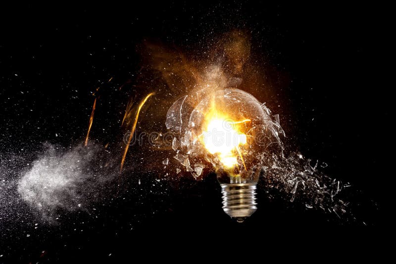 Explosion of bulb stock photo. Image of smash, danger - 98984972