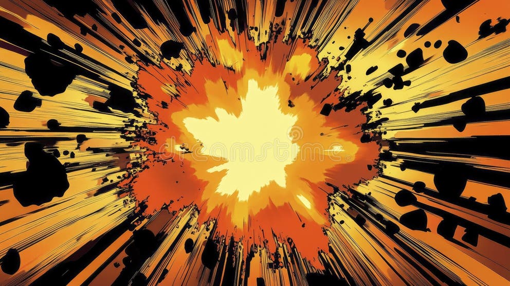 Explosion Burst with Orange, Black. Dynamic Design for Backgrounds ...