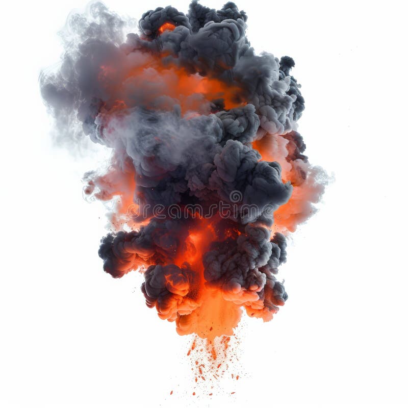 An Explosion with a Burst of Red and Orange Flames Mixed with Dark ...