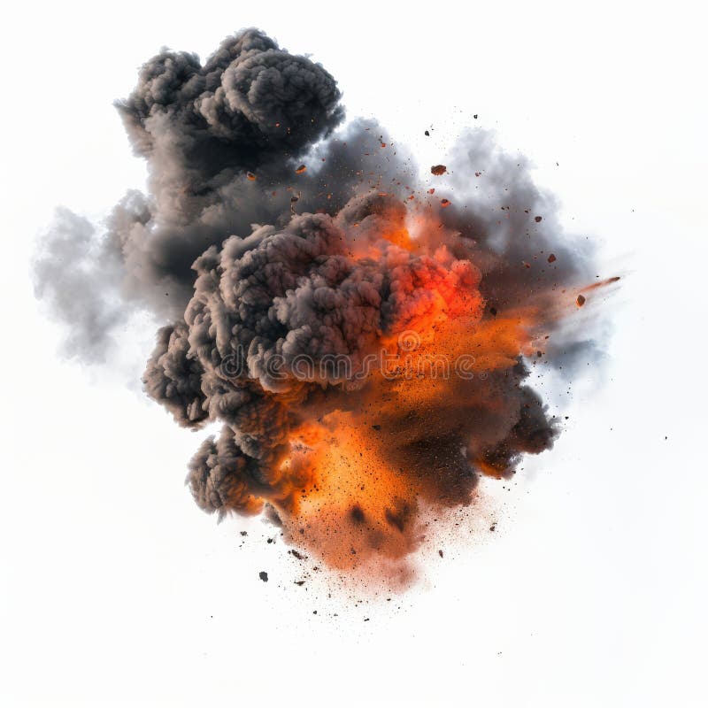 An Explosion with a Burst of Red and Orange Flames Mixed with Dark ...