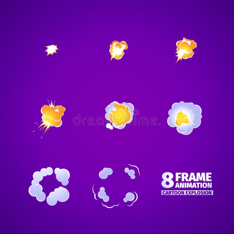Explosion Cartoon Animation Stock Vector - Illustration of isolated ...