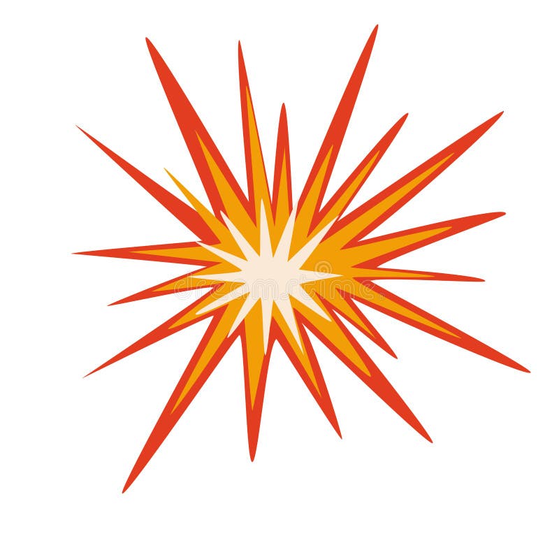 Explosion. Cartoon Dynamite or Bomb Explosion, Fire. Boom Clouds and ...