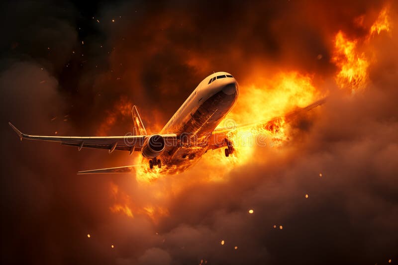 Explosion after Catastrophic Airplane Flight with a Burning Fire a ...