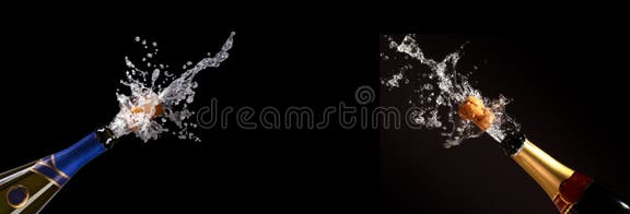 Explosion of Champagne Bottle Cork Stock Photo - Image of beverage ...