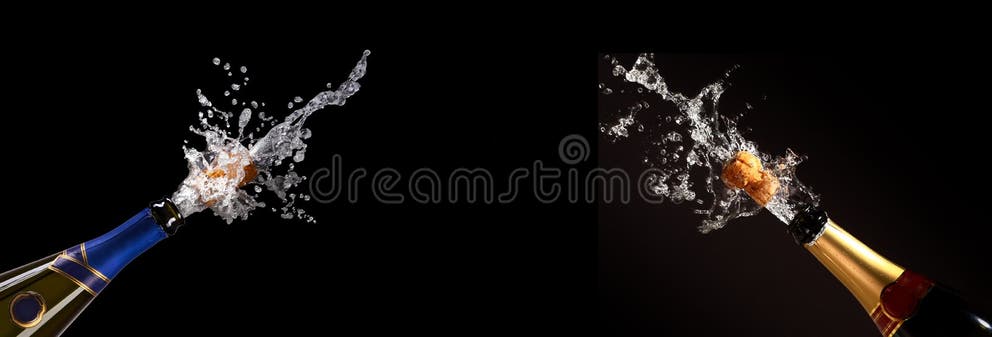 Explosion of Champagne Bottle Cork Stock Photo - Image of beverage ...