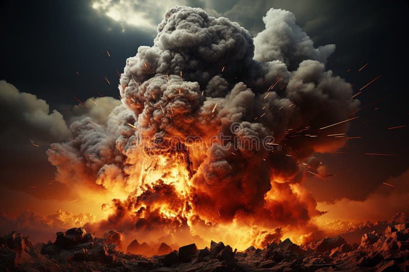 Explosion in the City,huge Fire Stock Photo - Image of blast, volatile ...