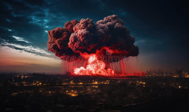 Explosion in the City at Night Stock Illustration - Illustration of ...