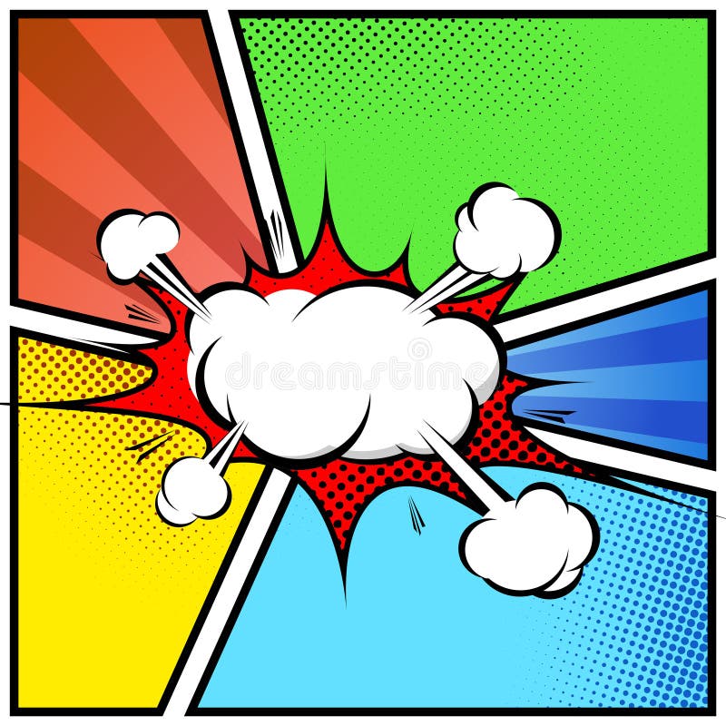 Explosion Cloud Abstract Comic Book Style Frame Page Template Stock ...