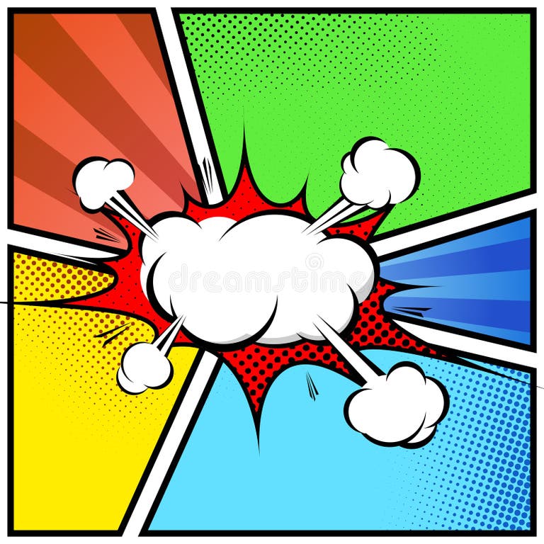 Explosion Cloud Abstract Comic Book Style Frame Page Template Stock ...