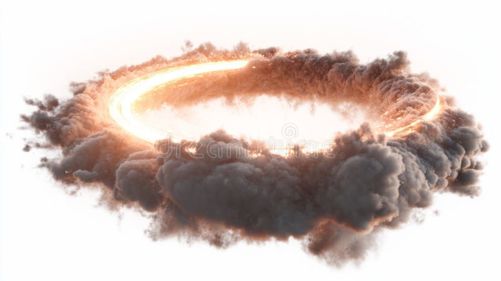 Explosion Cloud with Shockwave Ring Stock Image - Image of boom ...