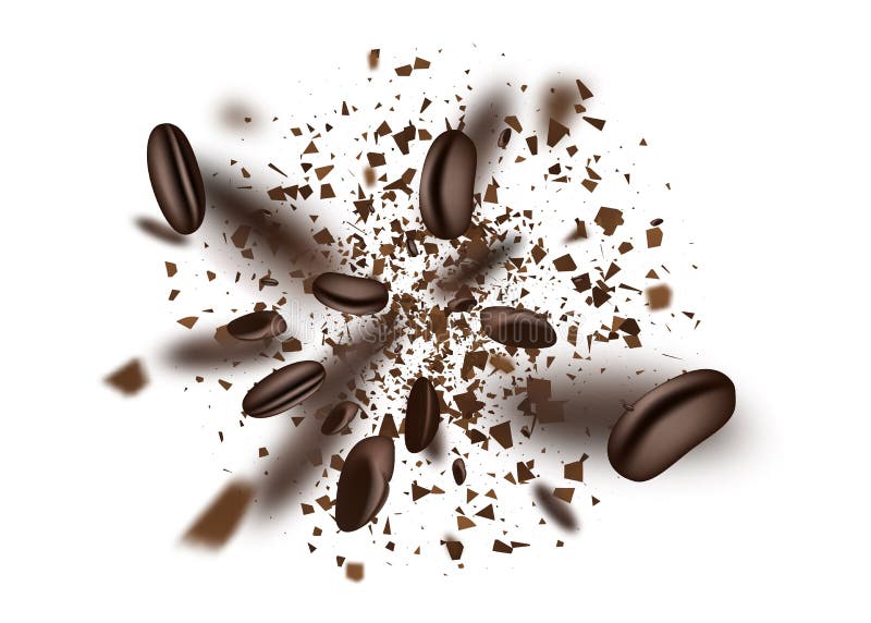 Explosion of coffee stock vector. Illustration of break - 25150229