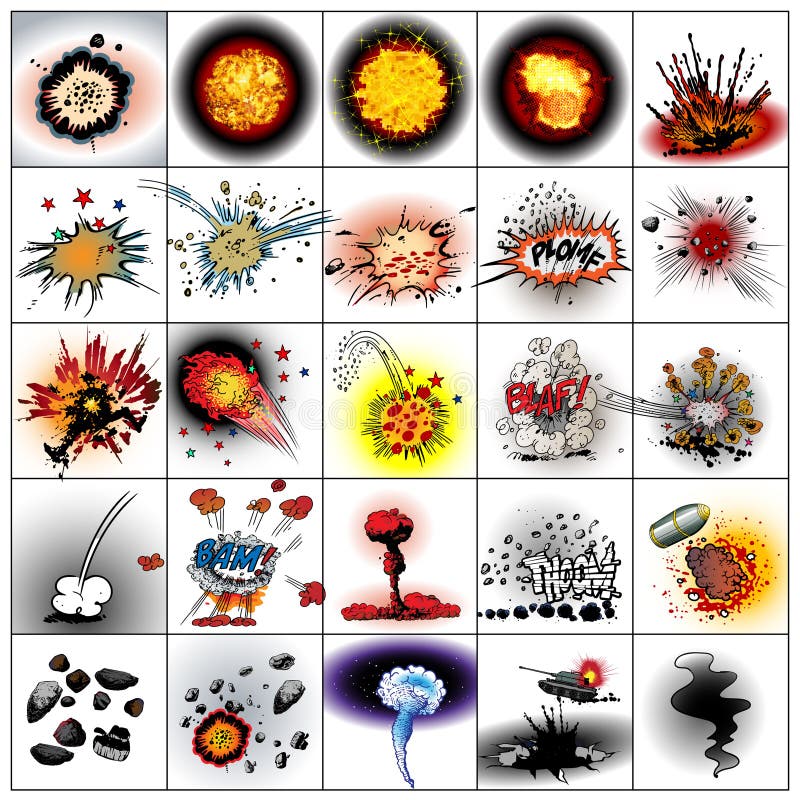 Explosion collection stock vector. Illustration of explosion - 22932407