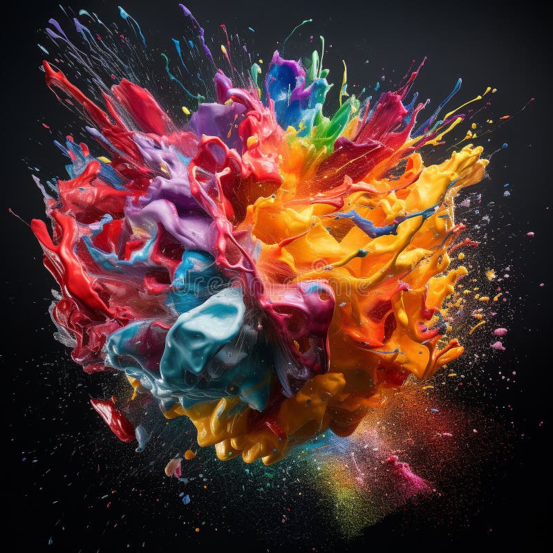 Explosion of Color. Abstract Art. Paint Stock Illustration ...