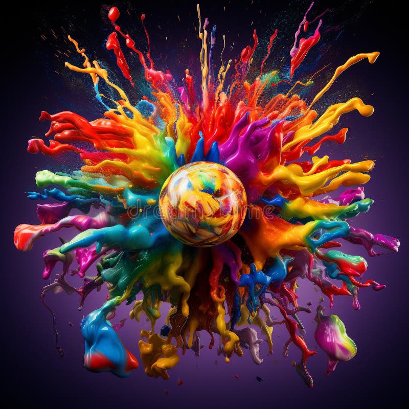 Explosion of Color. Abstract Art. Paint Stock Illustration ...