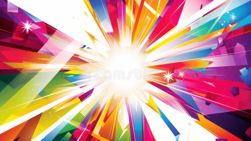 Explosion of Color: Dynamic Abstract Light Burst Background Stock Photo ...