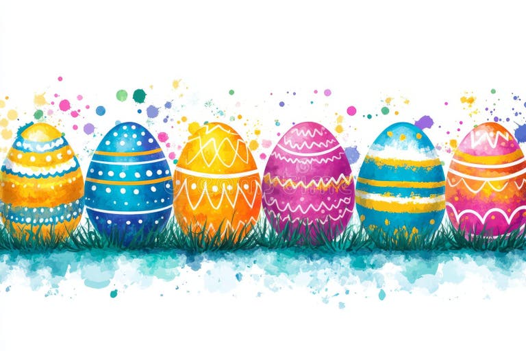 An Explosion of Color on an Easter Egg. Paint Splashes on an Easter Egg ...