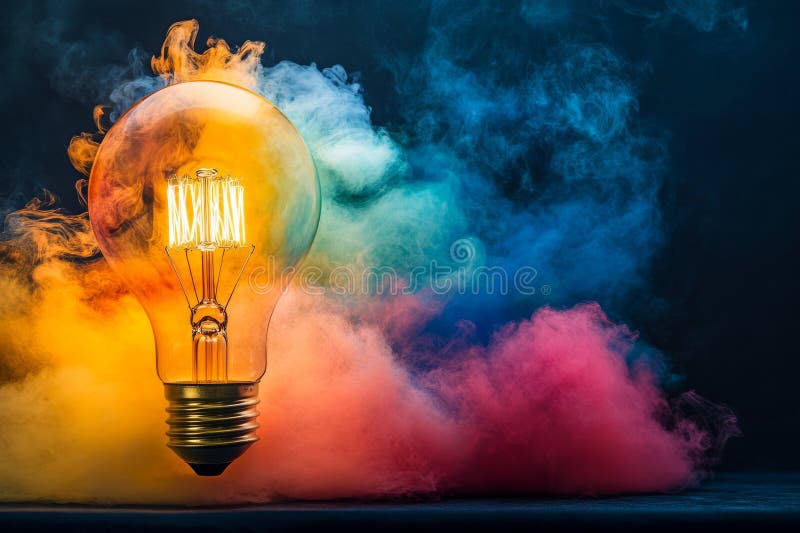 An Explosion of Color and Paint Makes a Creative Light Bulb. New Ideas ...
