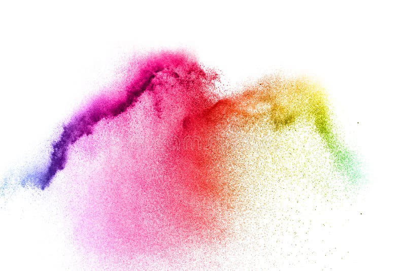 The Explosion of Color Powder. Beautiful Powder Fly Away Stock Photo ...