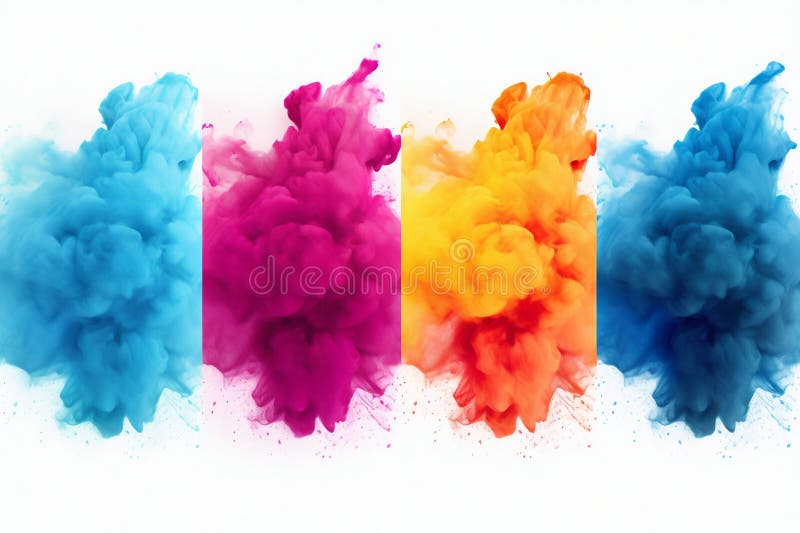 Explosion of Color Powder. Generative Ai Stock Illustration ...
