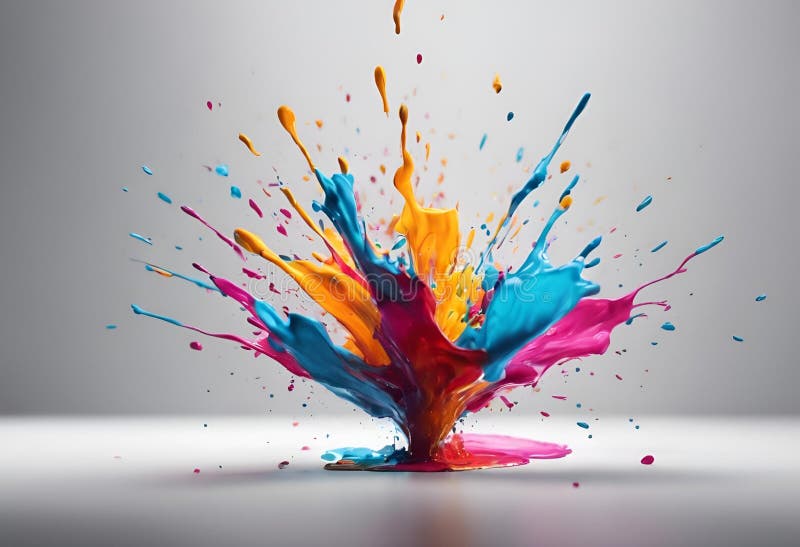 An Explosion of Colored Paint Being Mixed Up in a Large Liquid Puddle ...