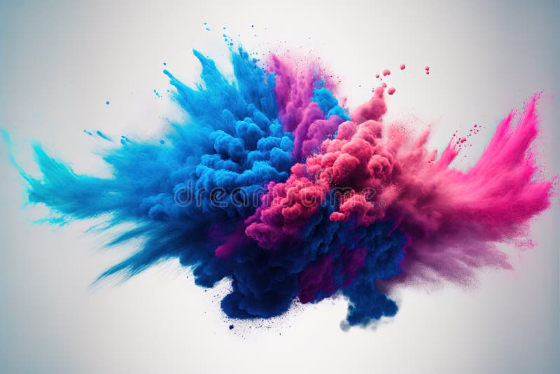 Explosion of Colored Paint Powder on Gray Background. Generative AI ...