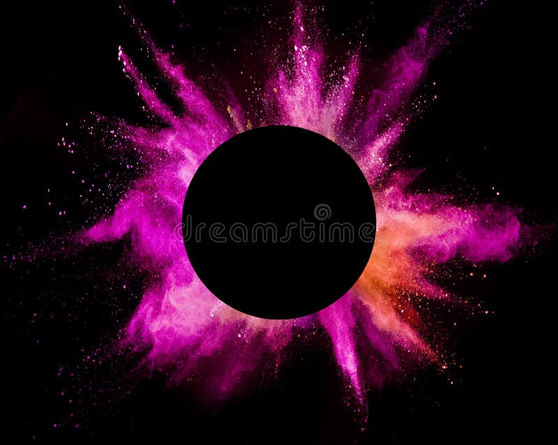 Explosion of Colored Powder on Black Background Stock Photo - Image of ...