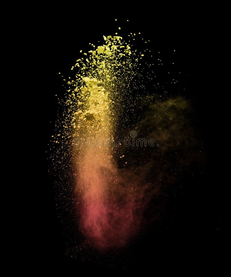 Explosion of Colored Powder on Black Background Stock Photo - Image of ...
