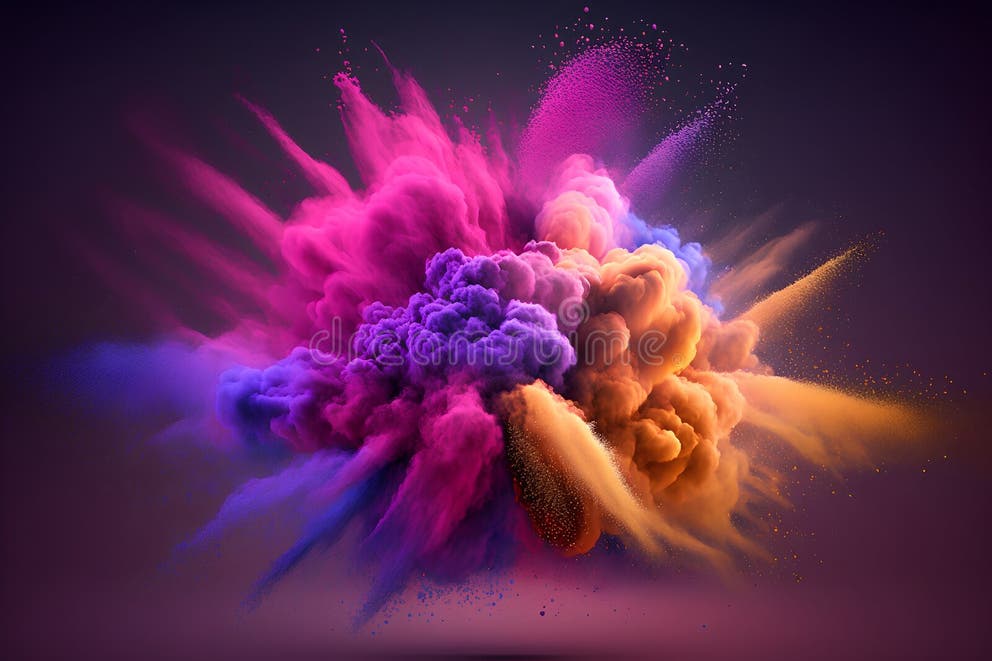 Explosion of Colored Powder. 3d Rendering, 3d Illustration Stock ...