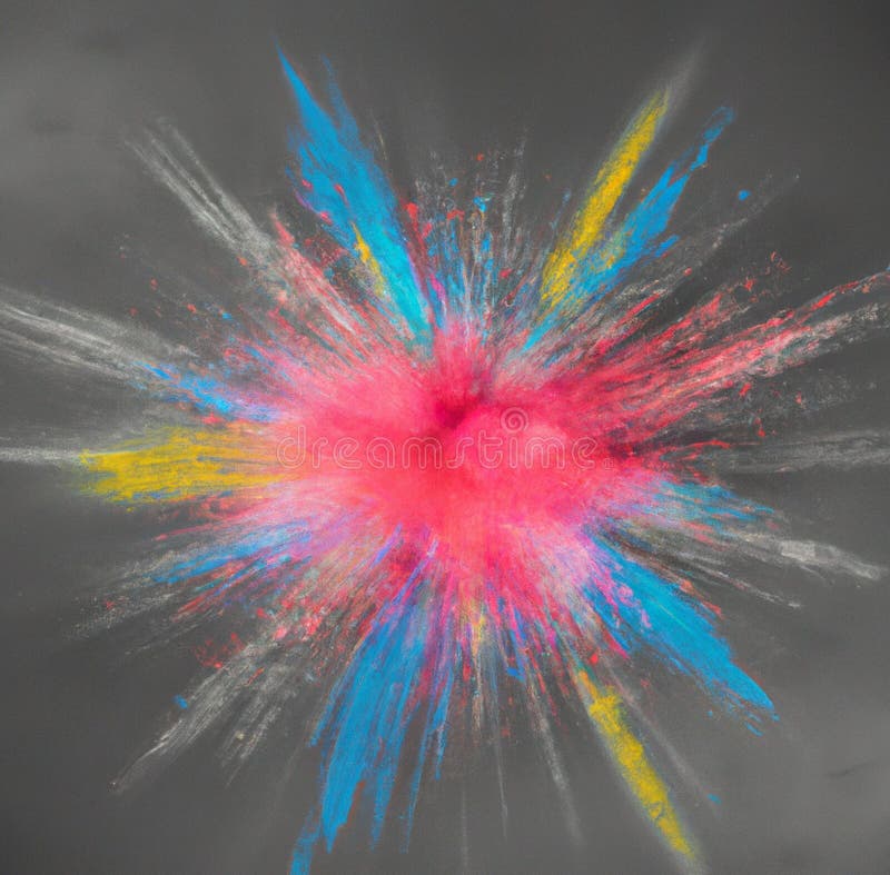 Explosion of Colored Powder on a Grey Background Stock Image - Image of ...