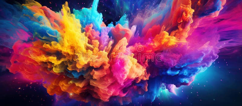 Explosion of Colored Powder Isolated on Black Background. Stock Image ...