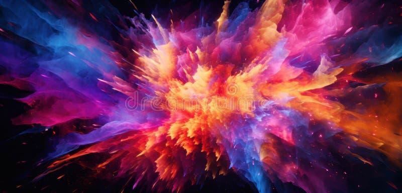 Explosion of Colored Powder Isolated on Black Background. Stock Image ...