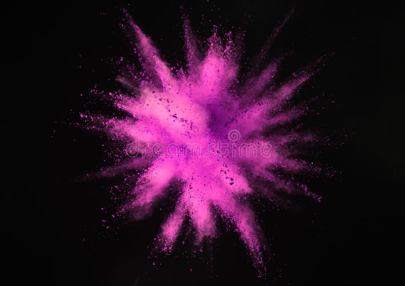 Explosion of Colored Powder Isolated on Black Stock Photo - Image of ...