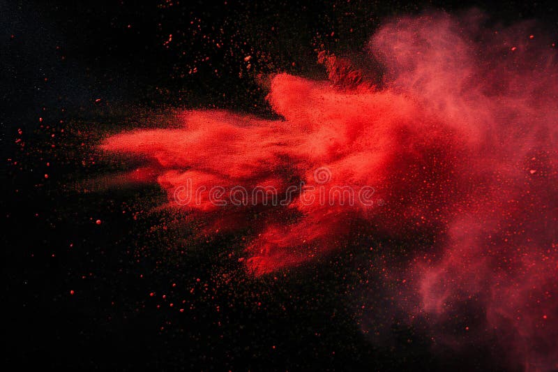 Explosion of Colored Powder, Isolated on Black Background, Abstract ...