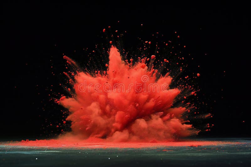 Explosion of Colored Powder, Isolated on Black Background Stock ...