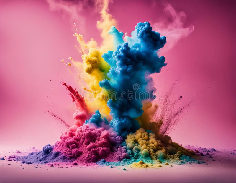 Explosion of Colored Powder, Isolated Stock Illustration - Illustration ...