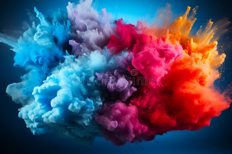 Explosion of Colored Powder, Isolated. Power and Art Concept, Abstract ...
