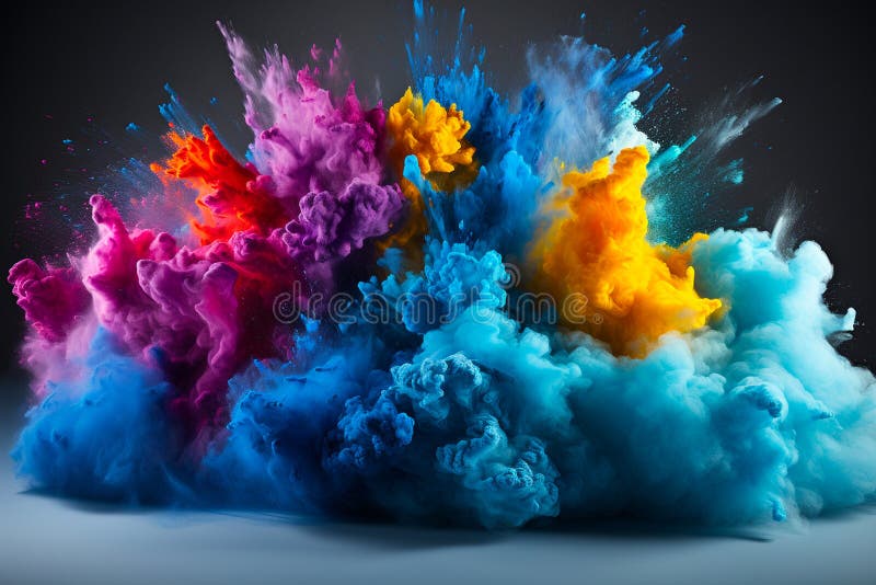 Explosion of Colored Powder, Isolated. Power and Art Concept, Abstract ...