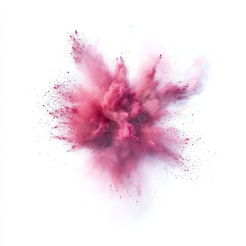 Explosion of Colored Powder Isolated on White Background. Vector ...