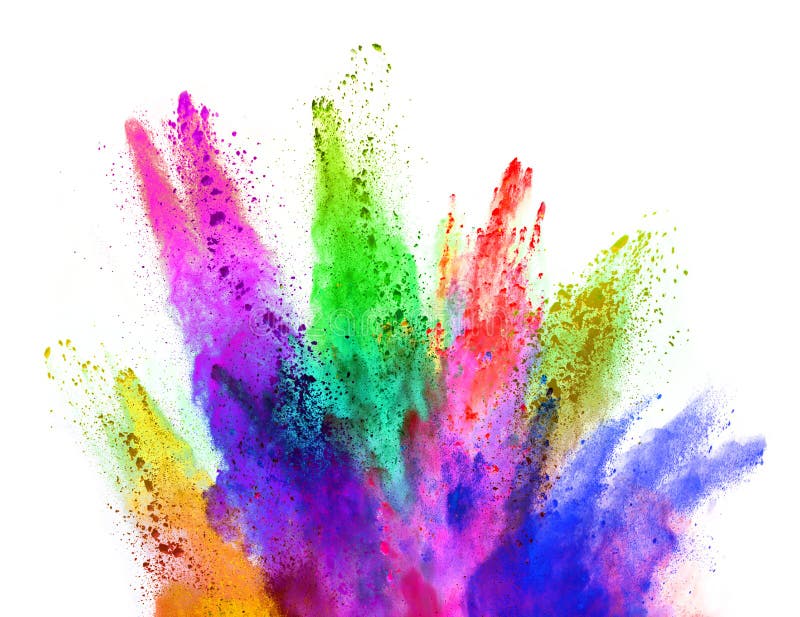 Explosion of Colored Powder on White Background Stock Image - Image of ...