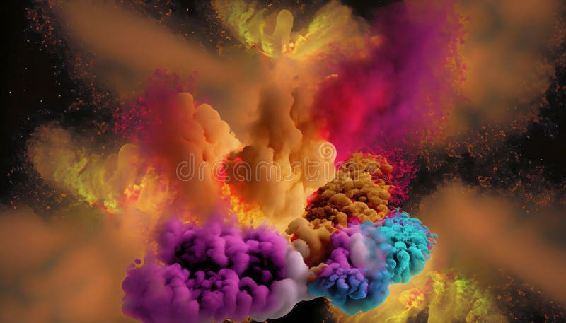 Explosion of colored smoke stock illustration. Illustration of anemone ...