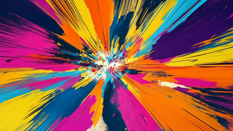 Explosion of Colorful Abstract Paint Splatter, Dynamic Burst. Creative ...