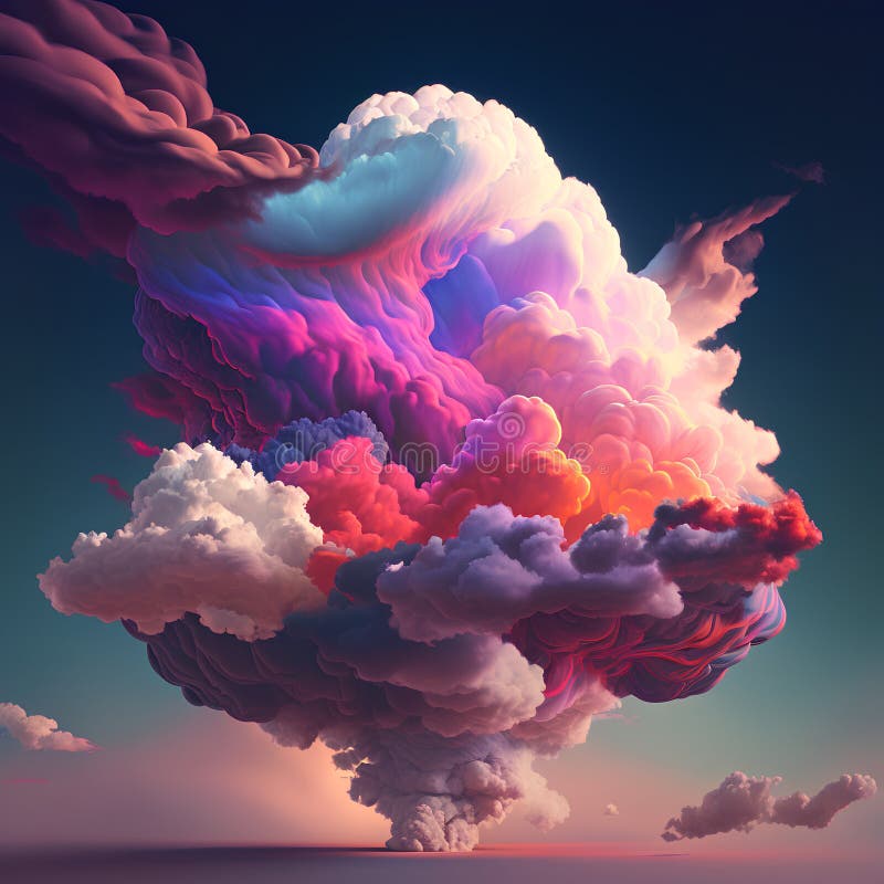 Explosion of Colorful Clouds. 3d Rendering, 3d Illustration Stock ...