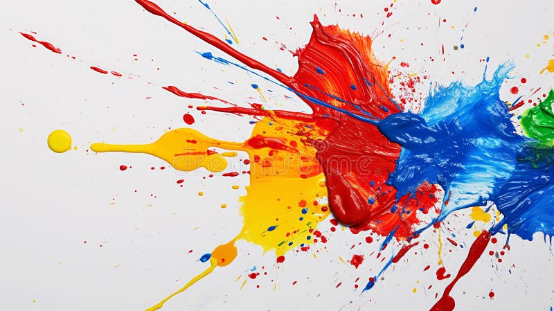 Explosion of Colorful Paint Splatters Stock Illustration - Illustration ...