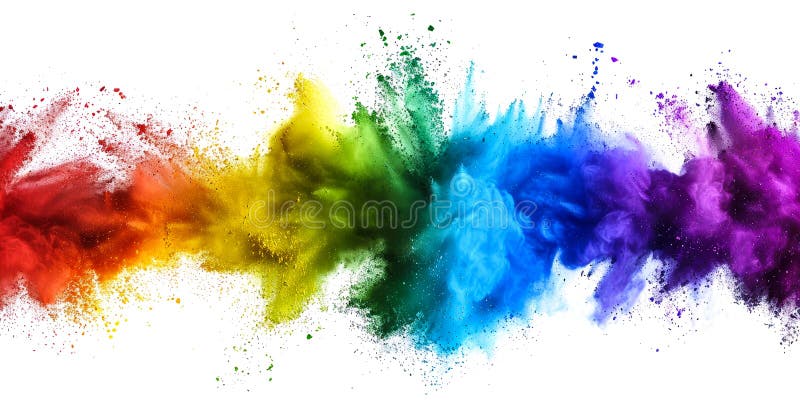 Explosion of Colorful Powder on a White Background Stock Illustration ...