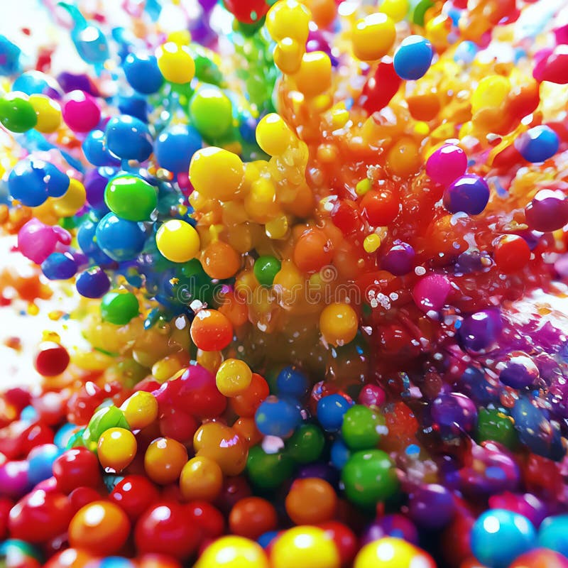 Explosion of Colorful Small Beads Stock Illustration - Illustration of ...