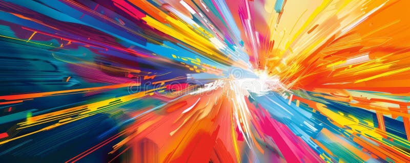 Explosion of Colors in Abstract Digital Art Stock Photo - Image of ...