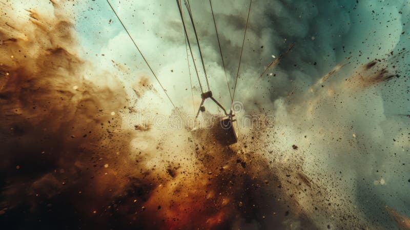 Explosion of Colors As Debris Flies through the Air, Showcasing Dynamic ...