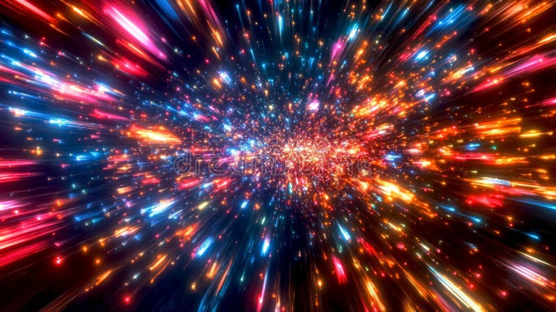 Colorful Light Burst Fills the Space with Vibrant Energy. this Abstract ...